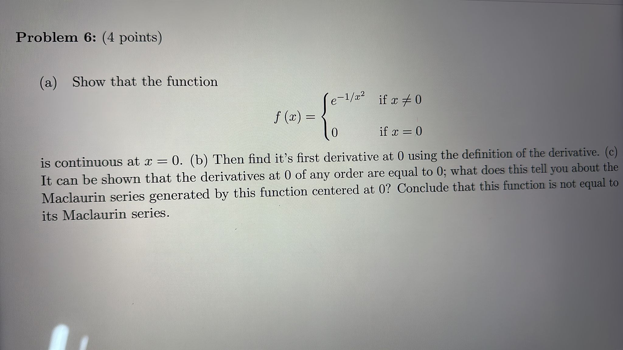 Solved Problem 6: (4 ﻿points)(a) ﻿Show that the | Chegg.com