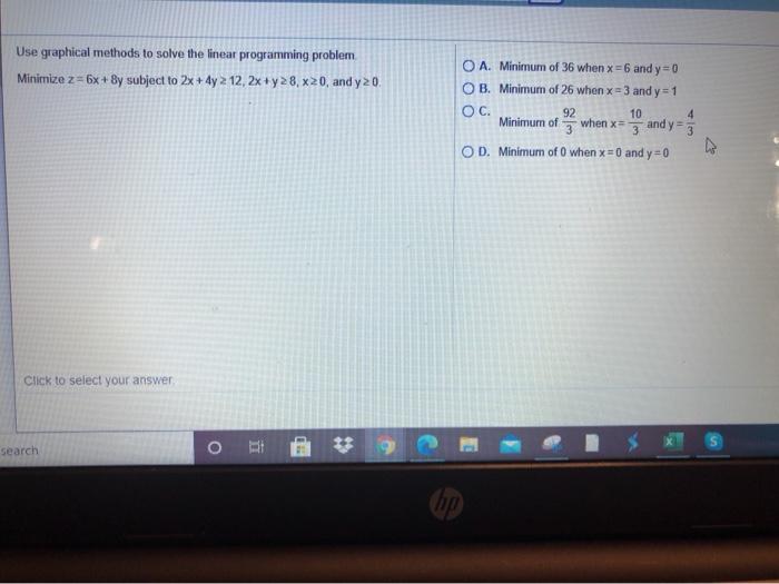 Solved Use graphical methods to solve the linear programming | Chegg.com