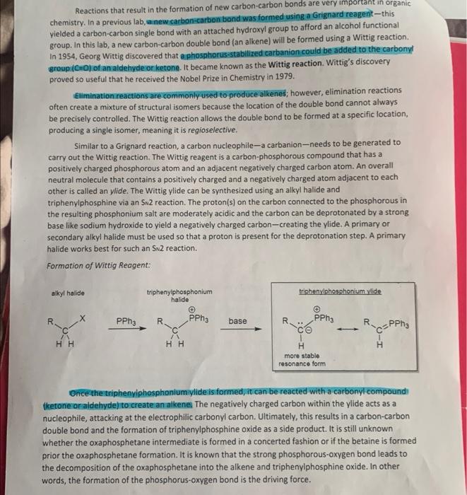 Solved The phosphonium halide reacts with a strong we will | Chegg.com