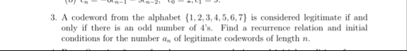 Solved A codeword from the alphabet {1,2,3,4,5,6,7} ﻿is | Chegg.com