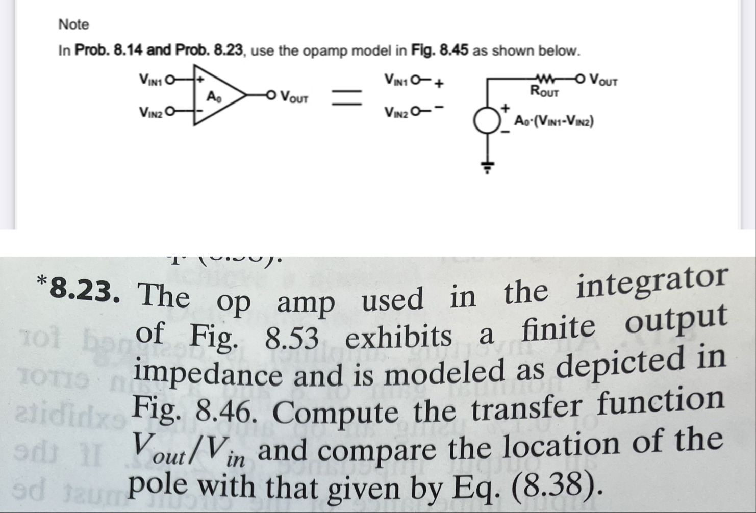 [Solved]: Note In Prob. 8.14 and Prob. 8.23, use the opamp m