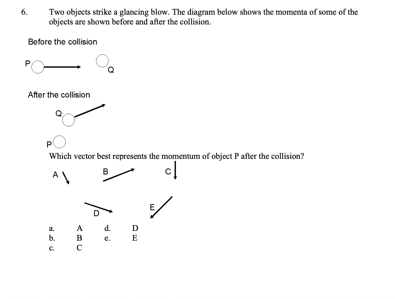 Solved Two Objects Strike A Glancing Blow The Diagram Below 