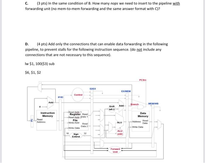 Solved C. (3 pts) In the same condition of B. How many nops | Chegg.com