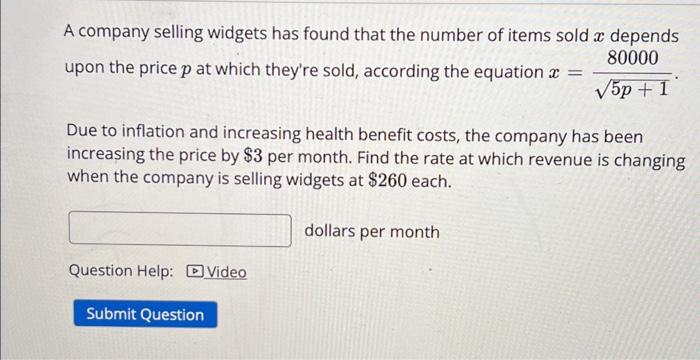 Solved A company selling widgets has found that the number | Chegg.com
