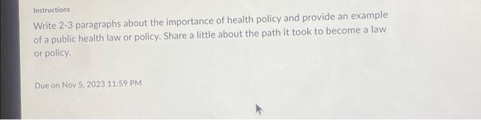 Solved Instructions Write 2-3 paragraphs about the | Chegg.com