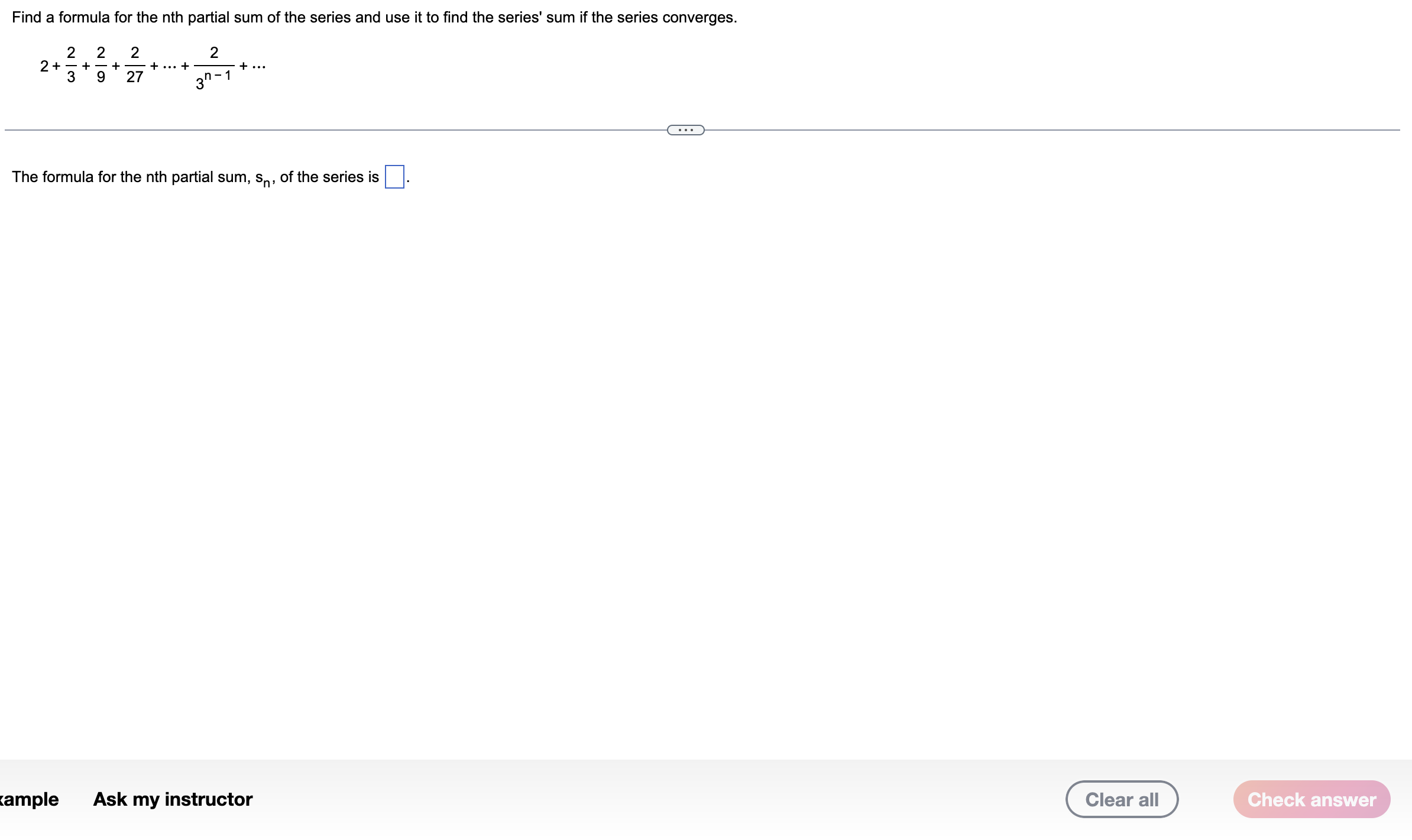 Solved Find a formula for the nth partial sum of the series | Chegg.com