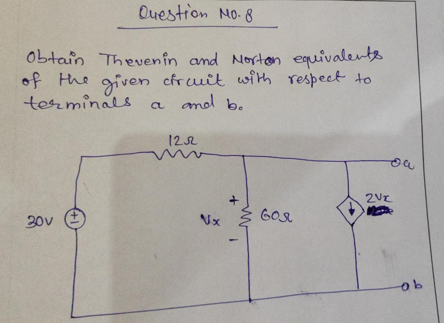 Solved Obtain Thevenin and Norton equivalents of the given | Chegg.com