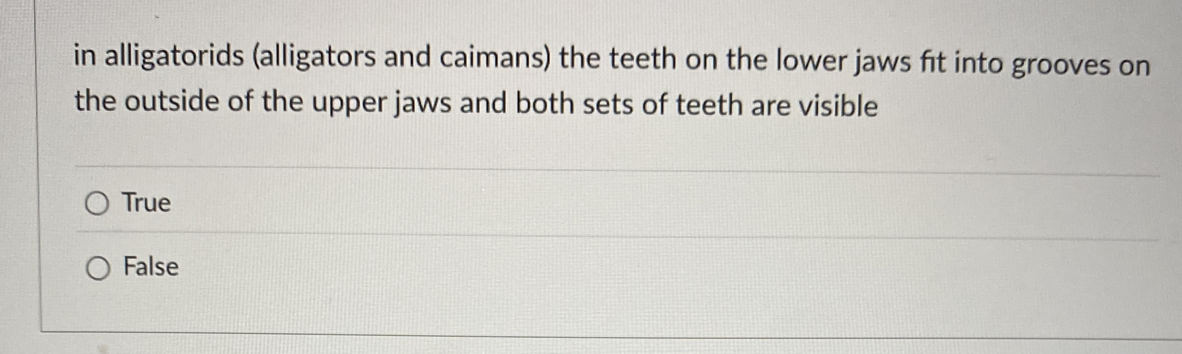 Solved in alligatorids (alligators and caimans) ﻿the teeth | Chegg.com