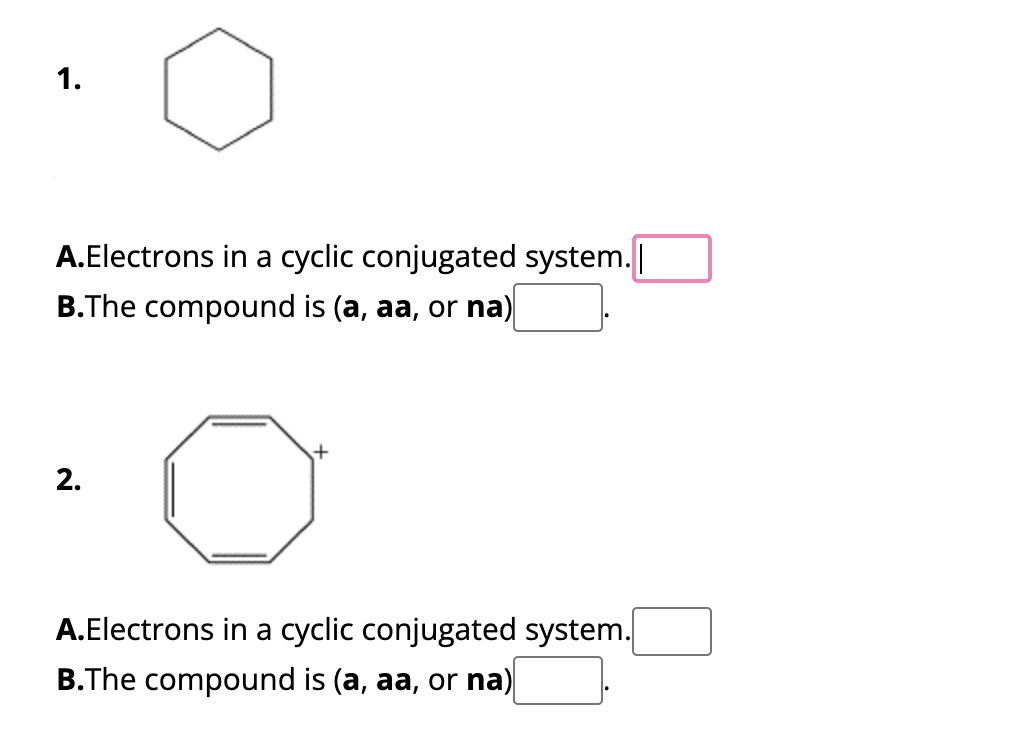 Solved For each of the species below, identify any cyclic | Chegg.com