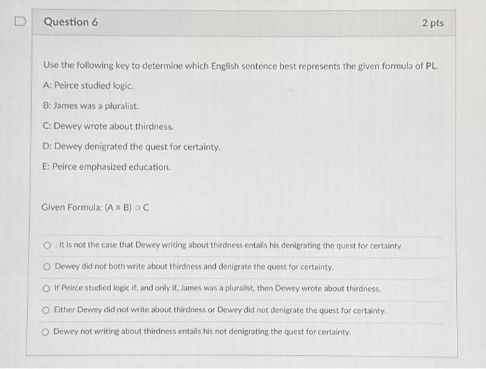 Solved Use the following key to determine which English | Chegg.com