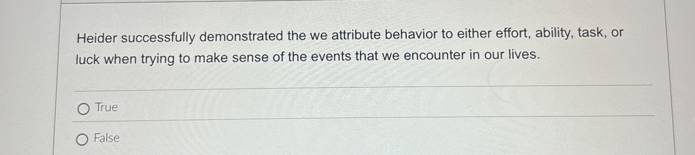 High Quality SOLUTION Heider successfully demonstrated the we attribute | Chegg.com