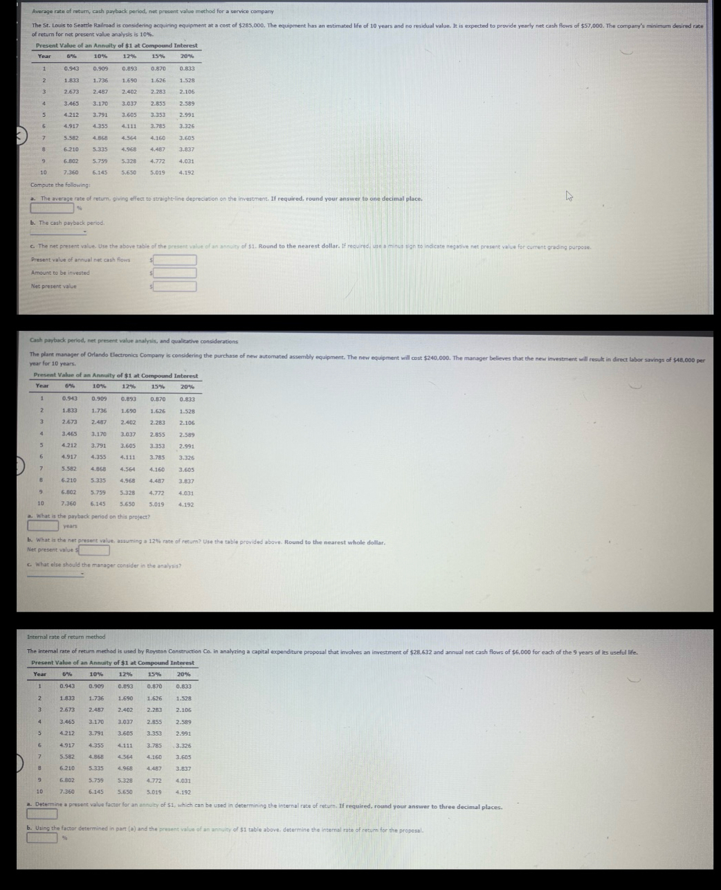 Solved Average rate of return, cash payback period, net | Chegg.com Solved Average rate of return, cash payback period, net | Chegg.com