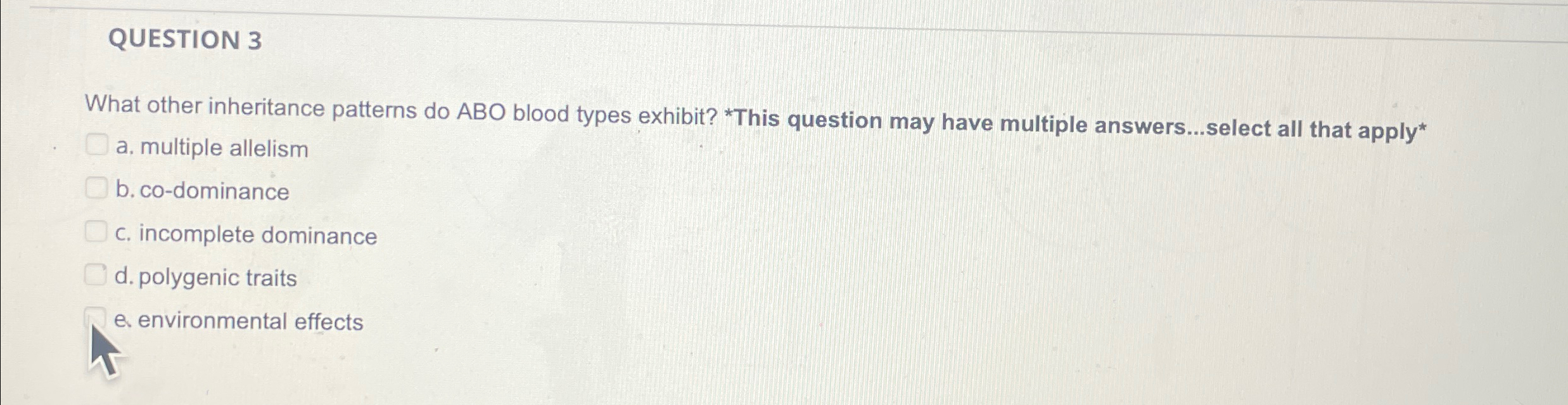 Solved QUESTION 3What other inheritance patterns do ABO | Chegg.com