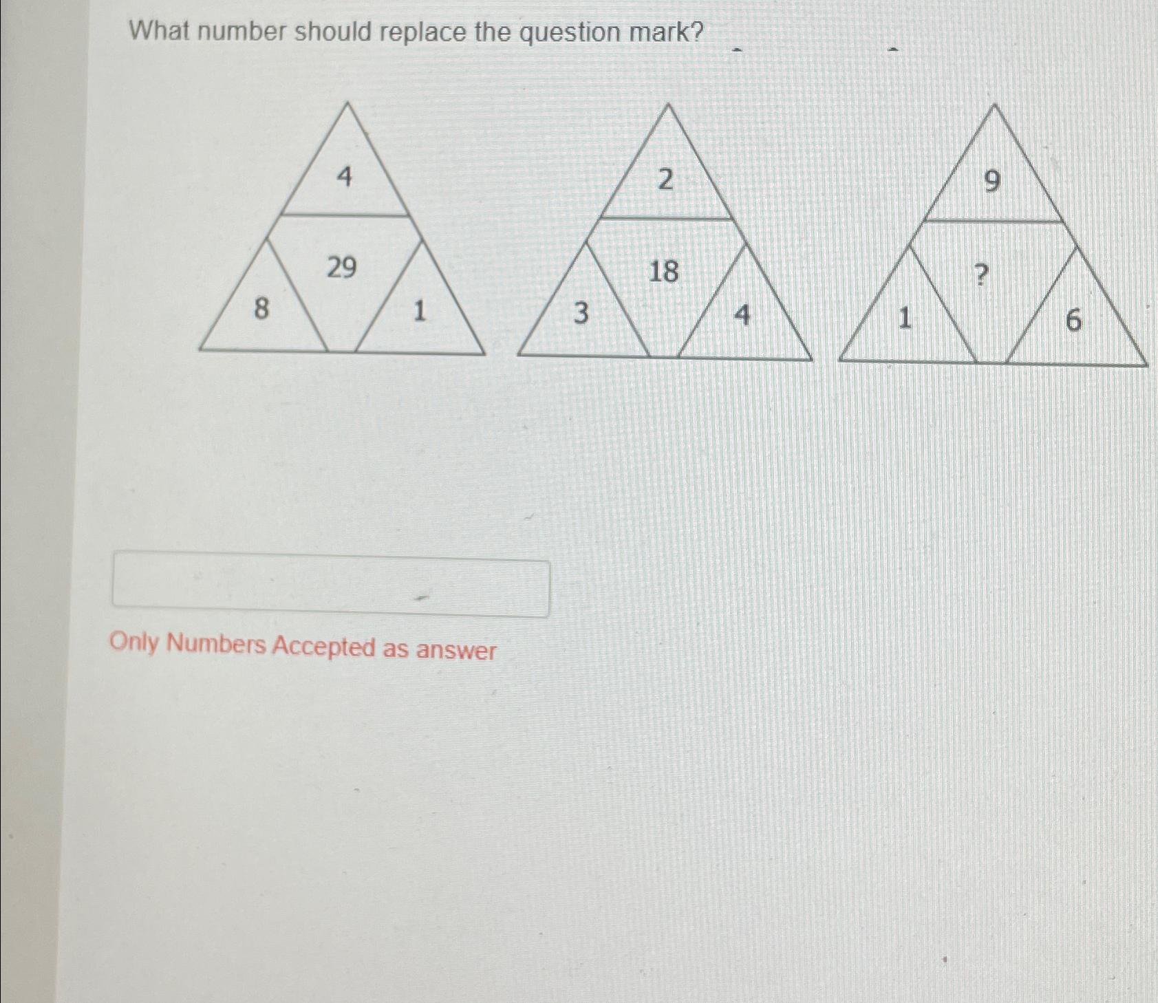 Solved What number should replace the question mark????Only | Chegg.com