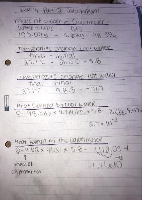 Solved How to calculate the total heat gained(Q gained) and | Chegg.com