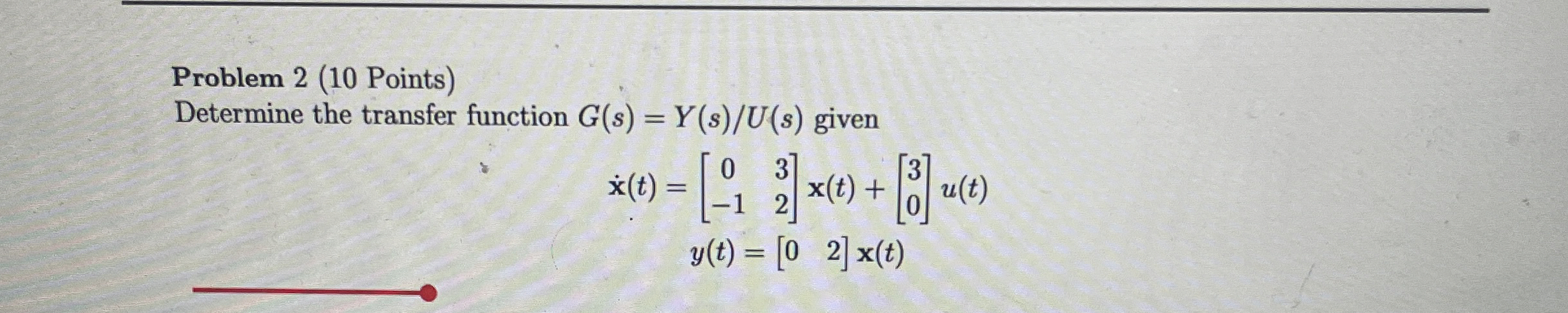Solved Problem 2 (10 ﻿Points)Determine the transfer function | Chegg.com