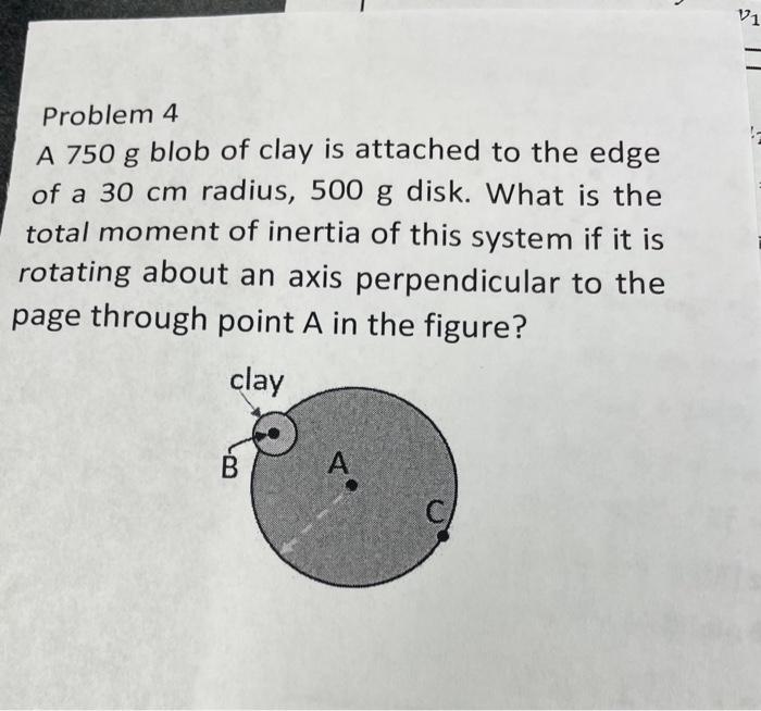 Solved Problem 4 A 750 g blob of clay is attached to the | Chegg.com