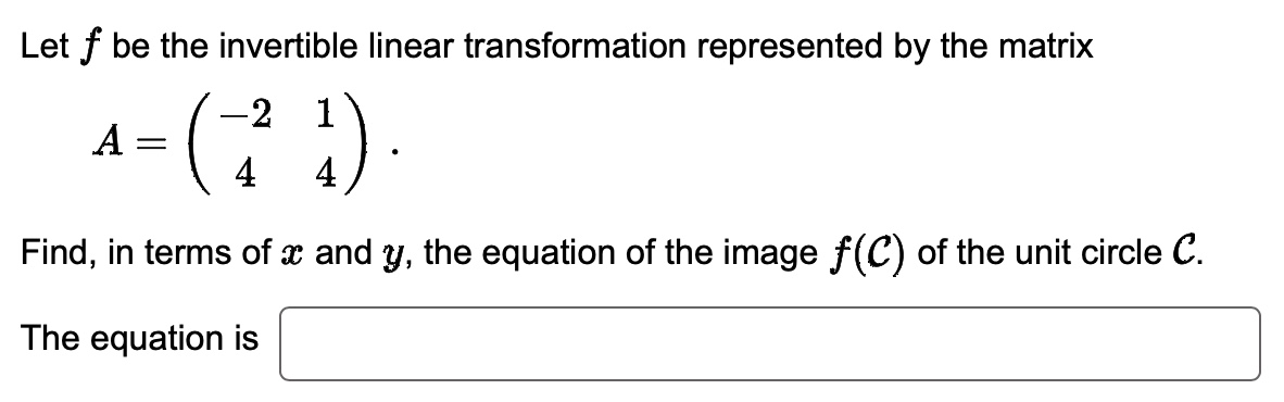 Solved Let f ﻿be the invertible linear transformation | Chegg.com