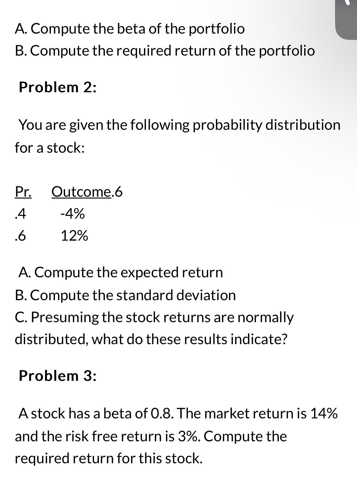Solved Problem 1: You invest in a portfolio of 5 ﻿stocks | Chegg.com