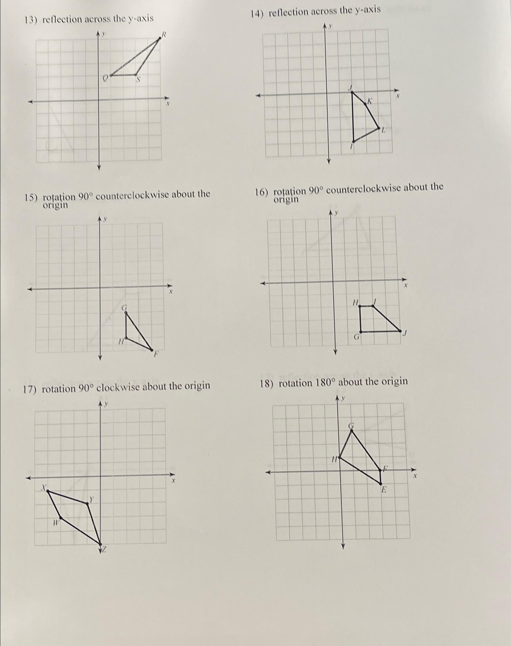 Solved reflection across the y-axisreflection across the | Chegg.com