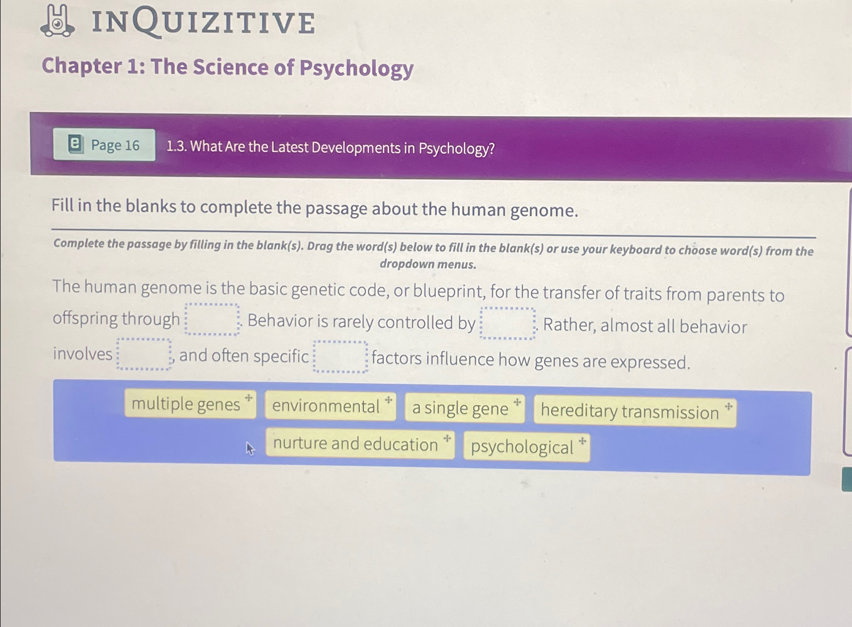 Solved INQUIZITIVEChapter 1: The Science of Psychology1.2. | Chegg.com