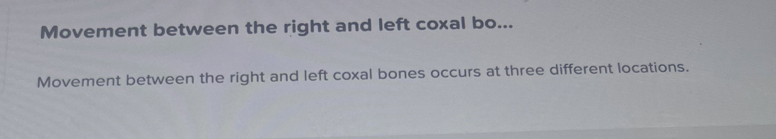 Solved Movement between the right and left coxal | Chegg.com