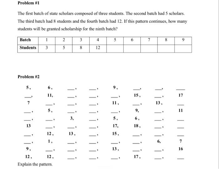 Solved Problem #1 The first batch of state scholars composed | Chegg.com