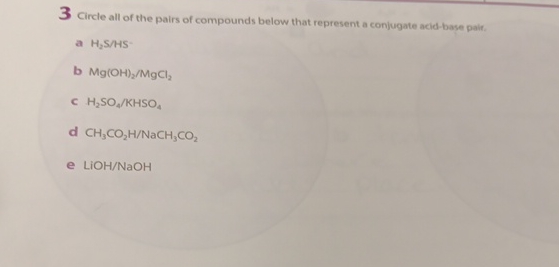Solved 3 ﻿Circle all of the pairs of compounds below that | Chegg.com