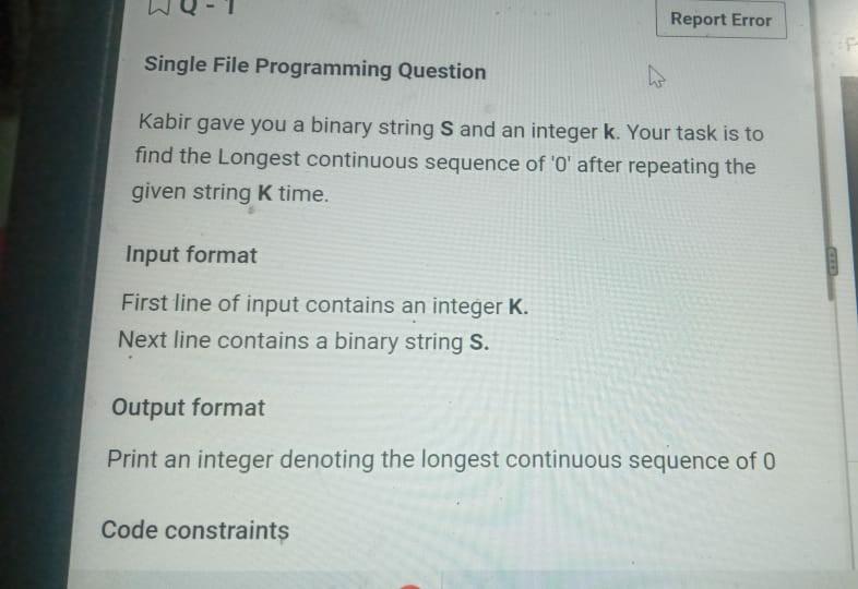Solved Single File Programming Question Kabir gave you a | Chegg.com