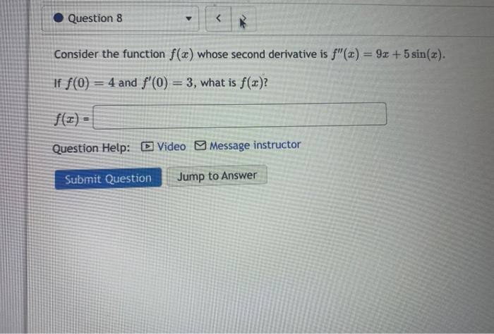 Solved Consider the function f(x) whose second derivative is | Chegg.com