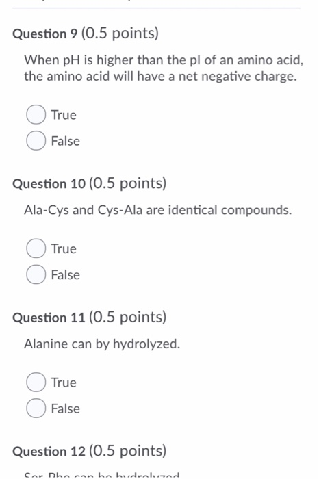 Solved 1 HOMEWORK: Amino Acids and Proteins Question 1 (0.5 | Chegg.com