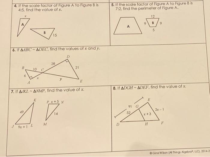 Solved 4. If the scale factor of Figure A to Figure B is | Chegg.com