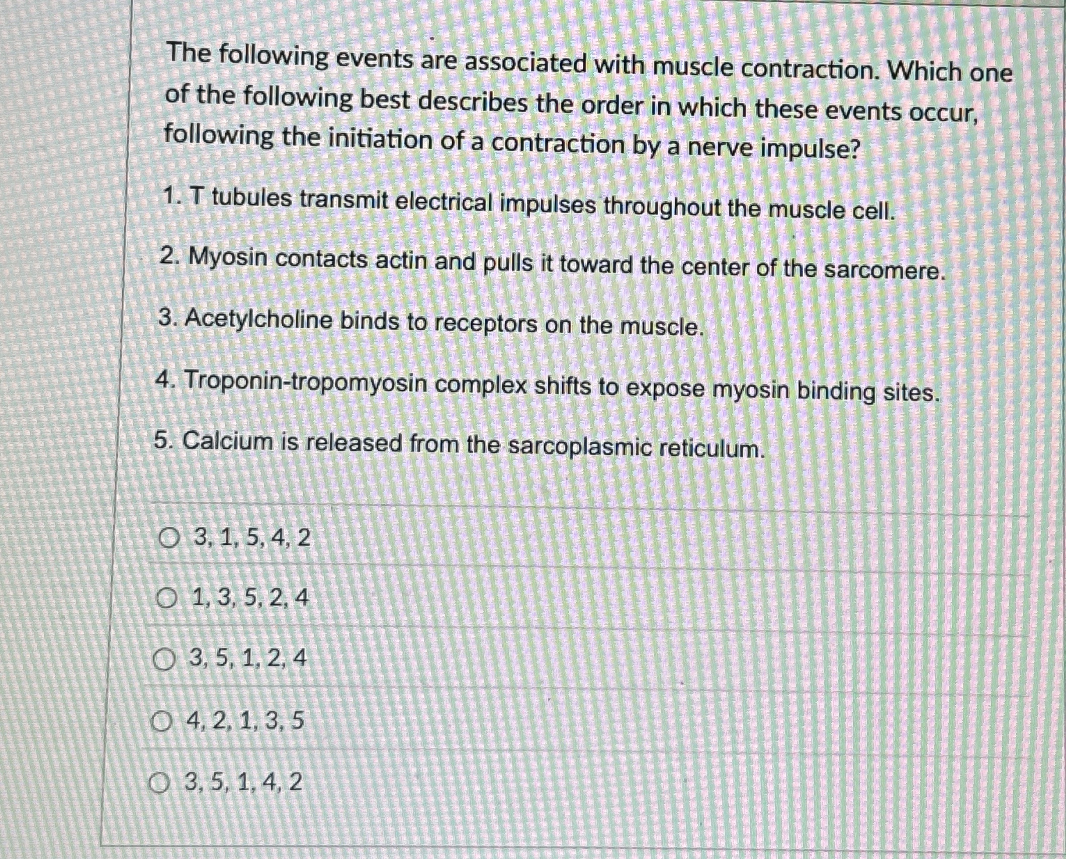 Solved The following events are associated with muscle | Chegg.com