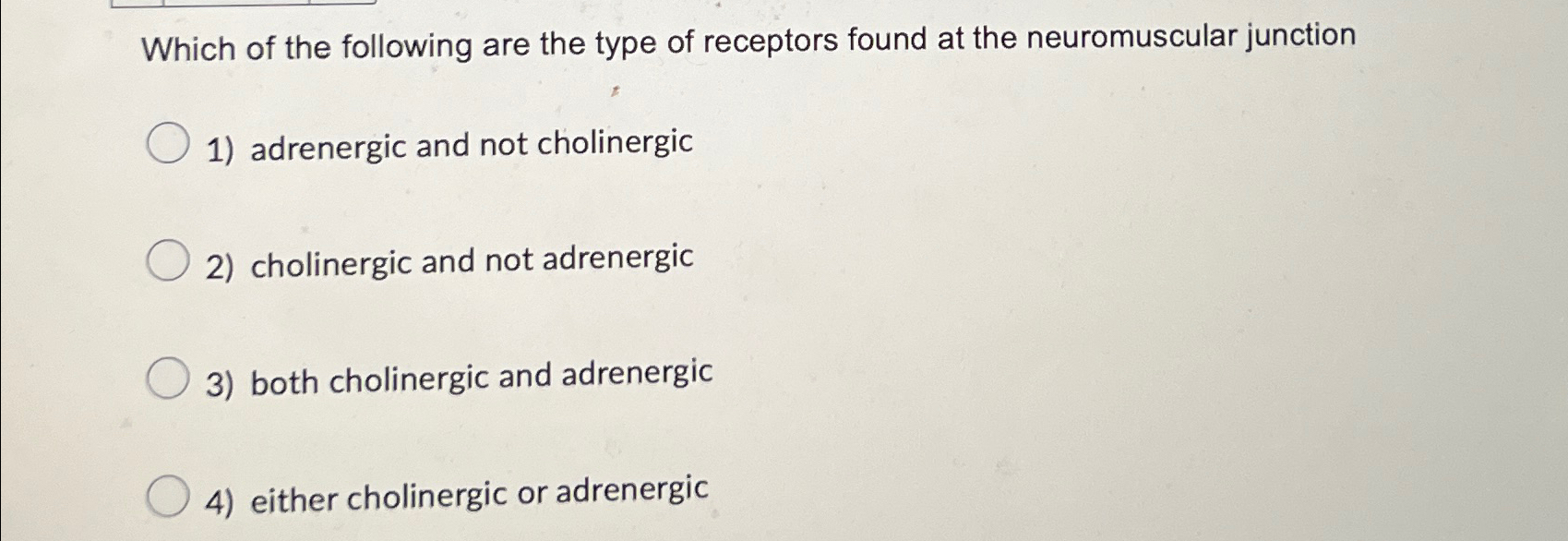 Solved Which of the following are the type of receptors | Chegg.com
