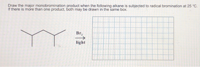 Solved Draw the major monobromination product when the | Chegg.com