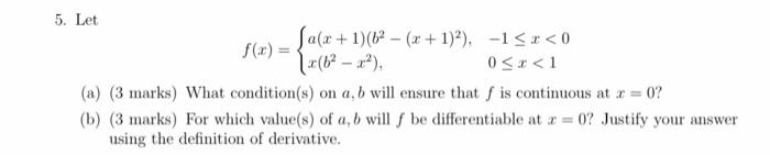 Solved 5. Let ſa(x + 1)(62 - (x + 1)), -1