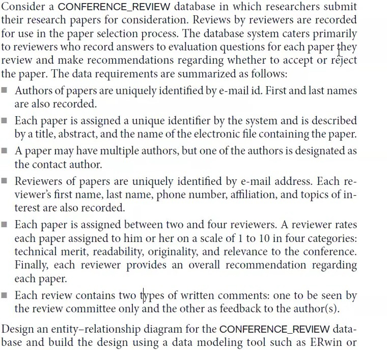 Solved Consider a CONFERENCE_REVIEW database in which | Chegg.com