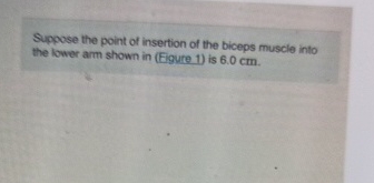 Solved Suppose the point of insertion of the biceps muscle | Chegg.com