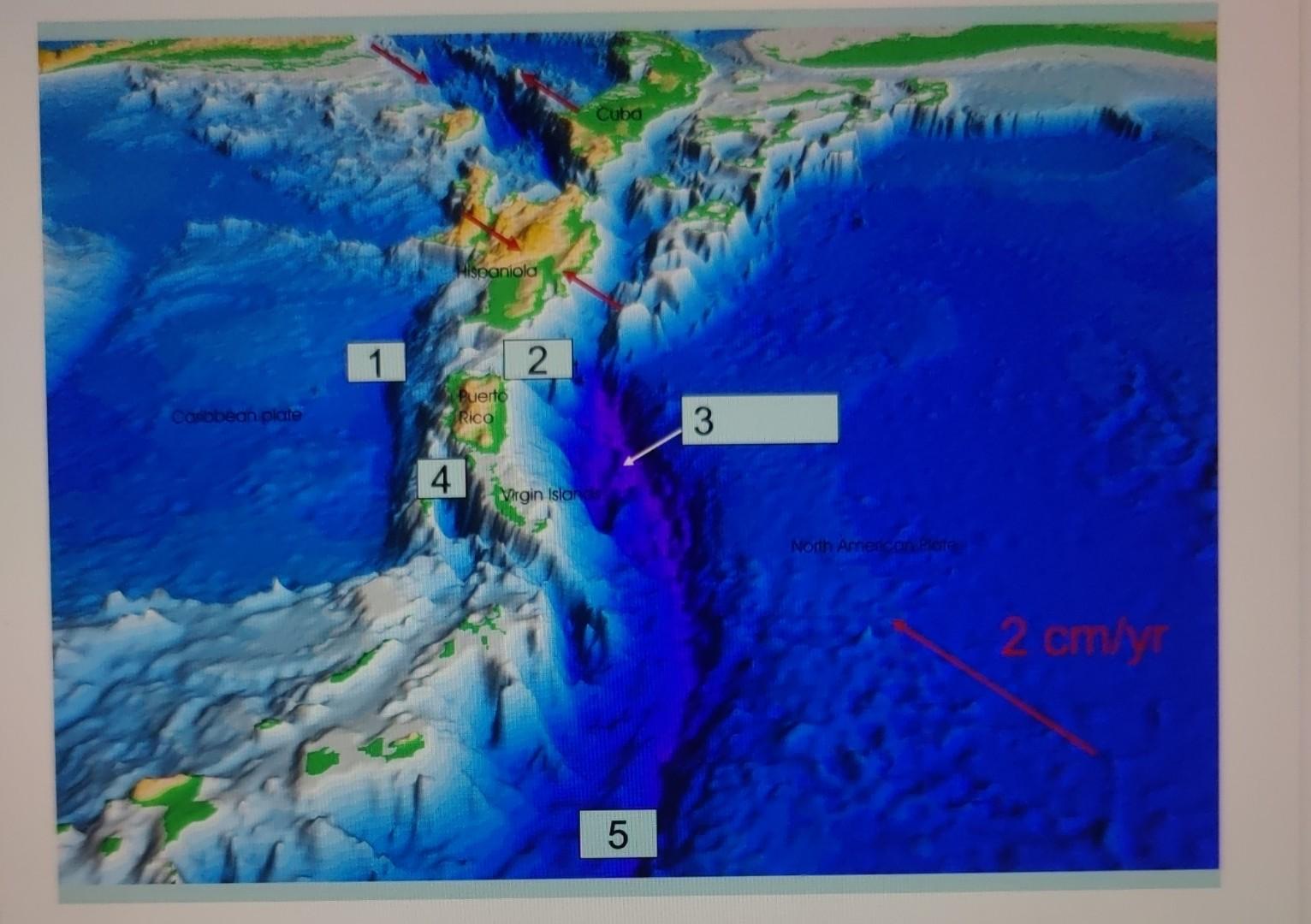 Solved Cuba Hispaniola 1 2 Carbbean piate Puerta Rico 3 4 | Chegg.com