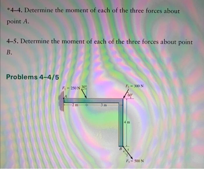 Solved ∗4−4. Determine the moment of each of the three | Chegg.com