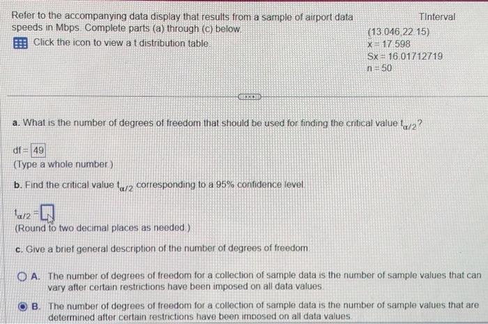 Solved Refer to the accompanying data display that results | Chegg.com