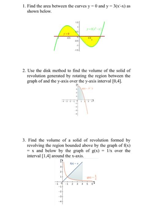 Solved 1. Find the area between the curves y=0 and y=3(x3−x) | Chegg.com