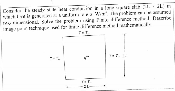 Solved Consider the steady state heat conduction in a long | Chegg.com