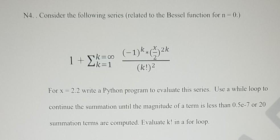 Solved N4.. Consider the following series (related to the | Chegg.com