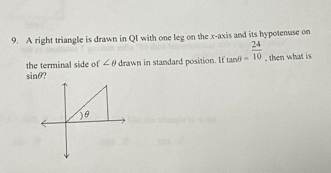 Solved A right triangle is drawn in QI with one leg on the | Chegg.com