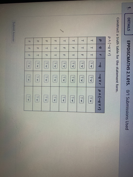 Solved 1. DETAILS EPPDISCMATH5 2.1.015. 0/1 Submissions Used | Chegg.com
