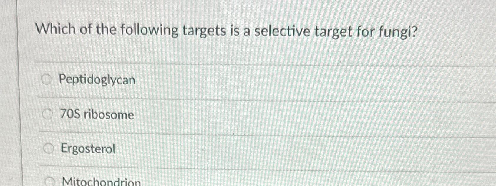 Solved Which of the following targets is a selective target | Chegg.com