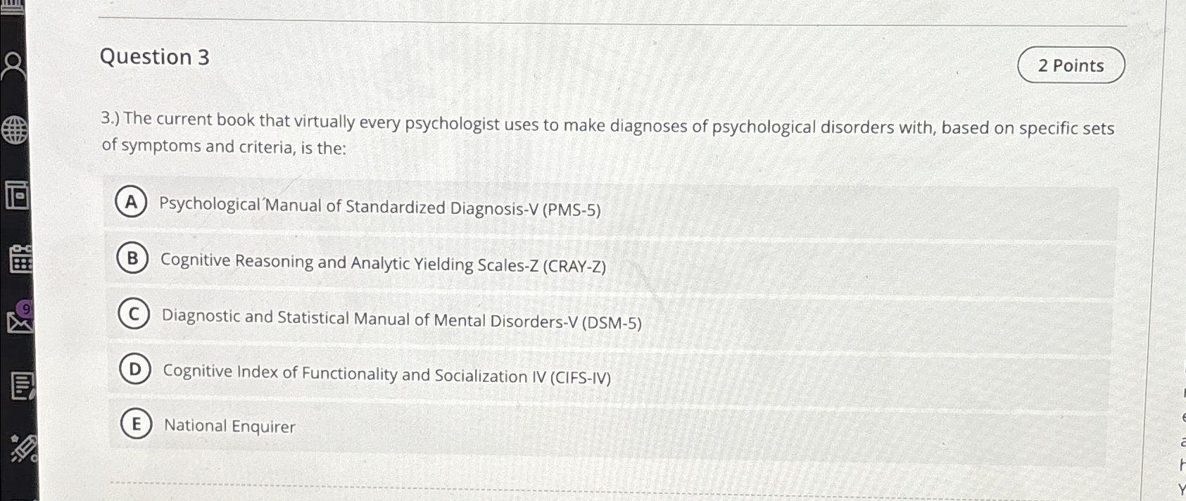 Solved Question 32 ﻿Points3.) ﻿The current book that | Chegg.com