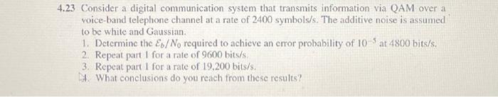 Solved .23 Consider a digital communication system that | Chegg.com
