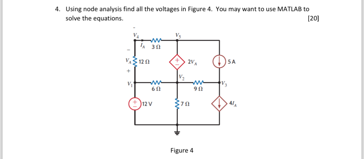 Solved Using node analysis find all the voltages in Figure | Chegg.com